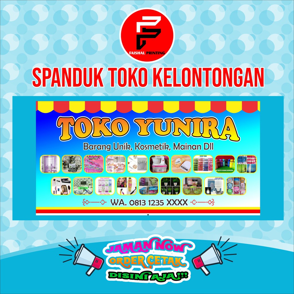 Jual spanduk / banner / backdrop toko warung kelontongan ukuran 2 x 1 ...