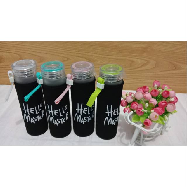 Jual Botol minum kaca hello master | Shopee Indonesia