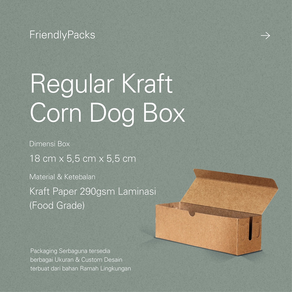 Jual Corn Dog Box Packaging Kraft / Kotak Corn Dog / Dus Corn Dog ...