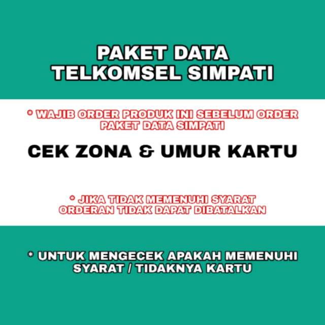 Jual paket data telkomsel simpati cek zona dan umur kartu | Shopee ...