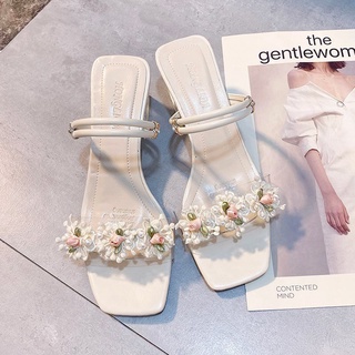 Jual Flowly - High Heels Hak Kaca Wanita 5cm Motif Bunga | Shopee Indonesia