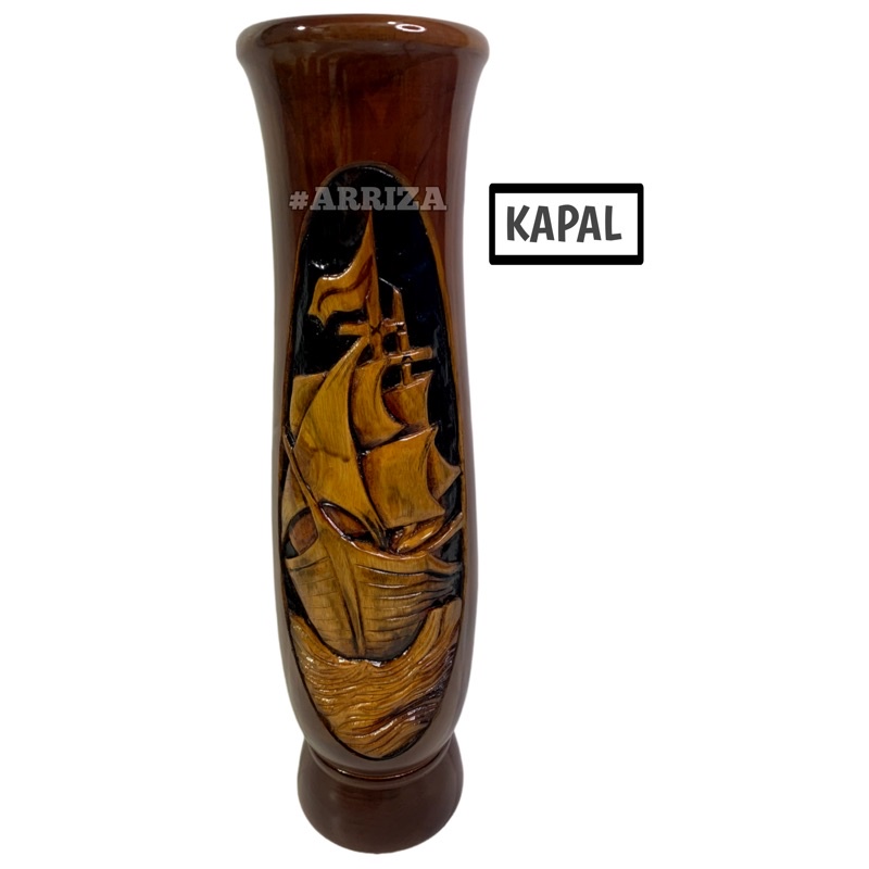 Jual VAS BUNGA / POT BUNGA / TEMPAT PAYUNG / GUCI KAYU JATI ASLI MOTIF ...