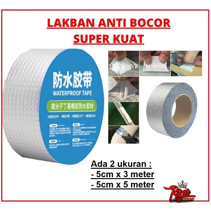Jual LA35 - ALUMINIUM FOIL BUTYL RUBBER WATERPROOF TAPE LAKBAN ANTI BOCOR | Shopee Indonesia