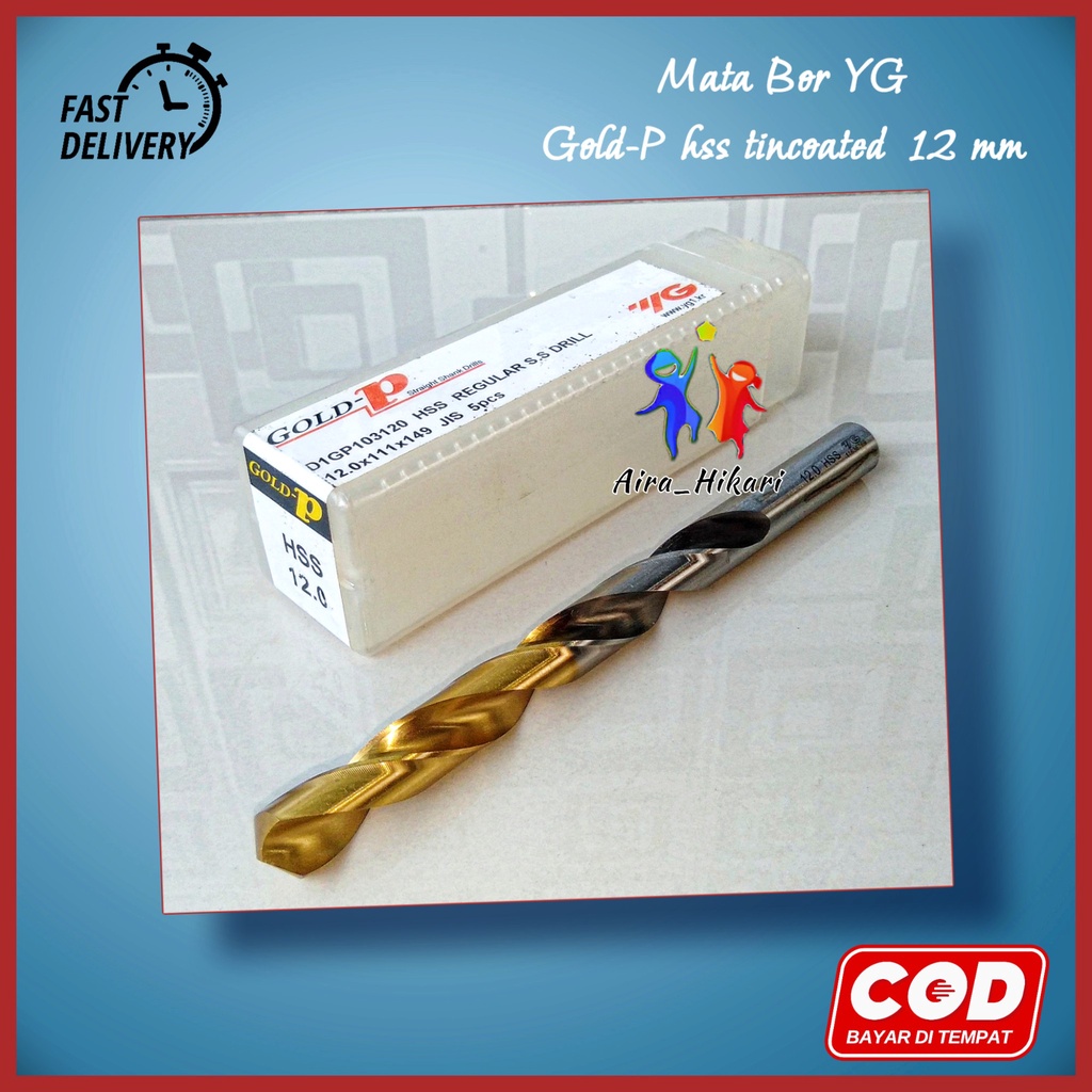 Jual Mata Bor YG Gold-P Tin Point Coated 12 mm | Shopee Indonesia