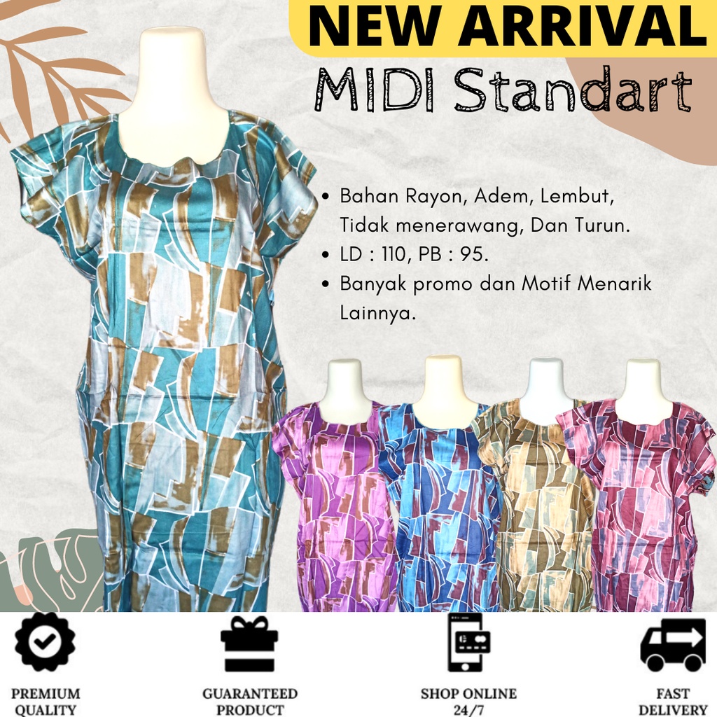 Jual DASTER MIDI STANDART_DRESS CEWEK_DRES WANITA_BAJU TIDUR PEREMPUAN ...