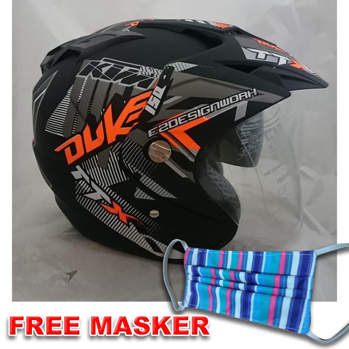 Jual Helm Motor Sni Bxp 2 Kaca Jp9 Double Visor Duke Orange Shopee