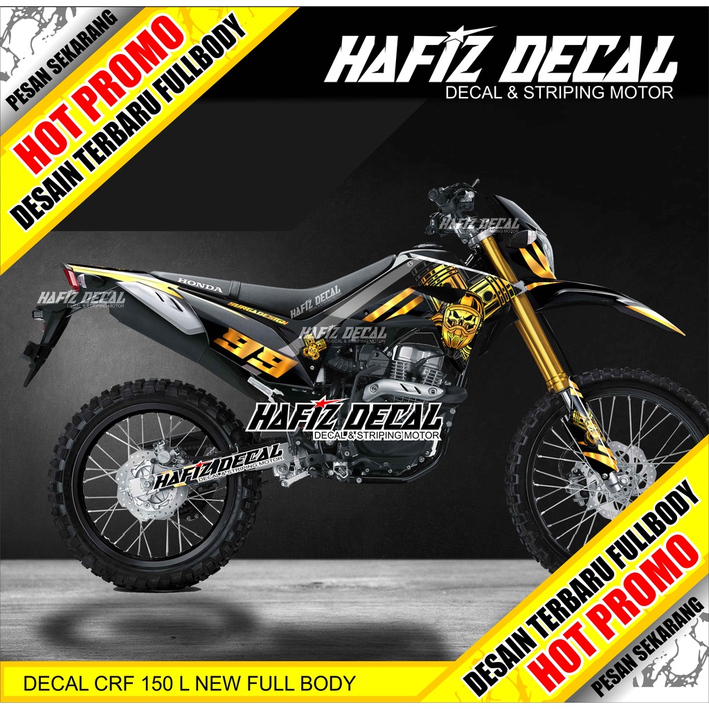 Jual DECAL CRF, DECAL CRF 150 L FULL BODY, DECAL CRF HITAM, DECAL CRF ...