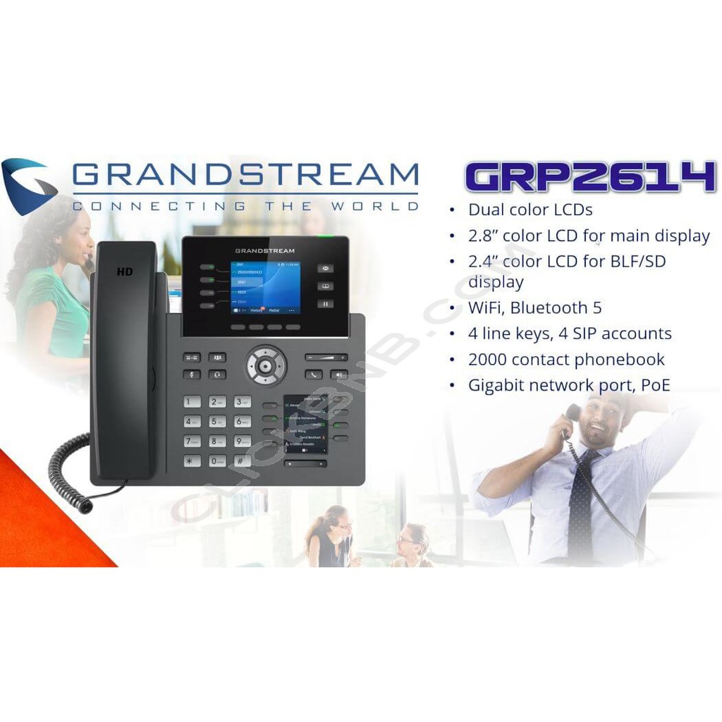 Jual Grandstream GRP2614 - 4 Line Carrier Grade - WiFI IP Phone [PoE ...