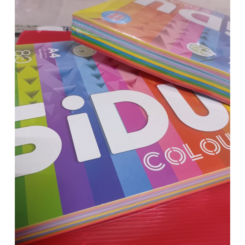 Jual SIDU COLOUR | KERTAS HVS A4 80 GR SIDU IT COLOUR RAINBOW |KERTAS WARNA | Shopee Indonesia