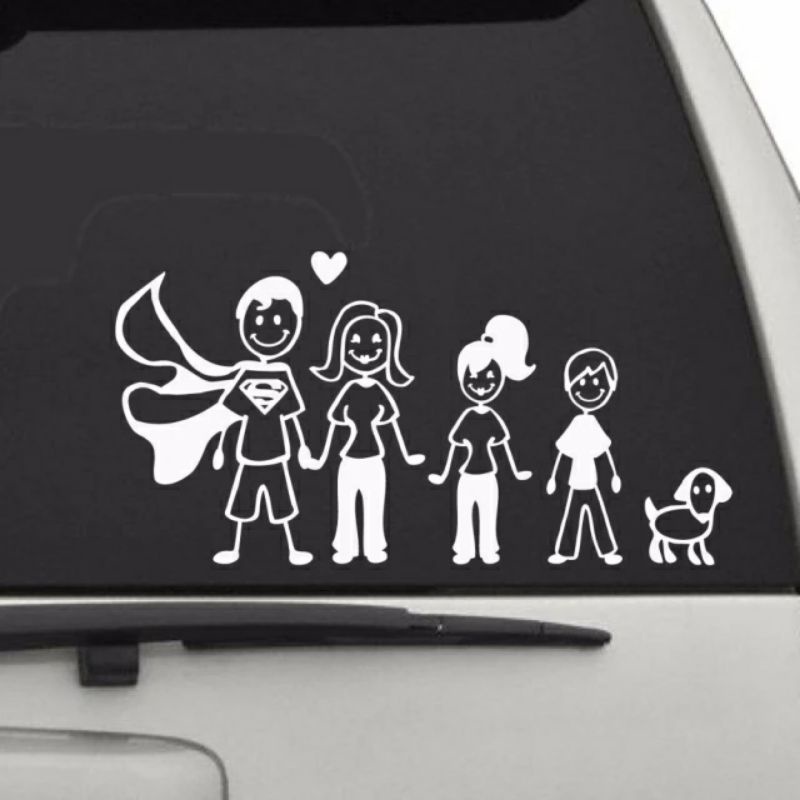Jual STIKER MOBIL HAPPY FAMILY LUCU / Stiker Keluarga Warna-Warni ...