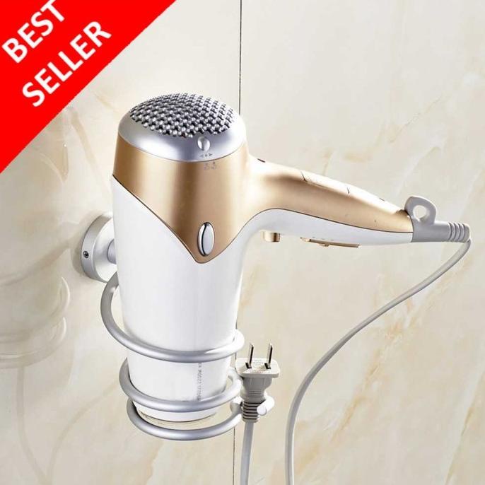 Jual Rak Stand Holder Tempat Hair Dryer Gantung / Tempel Dinding Alumunium PROMO | Shopee Indonesia