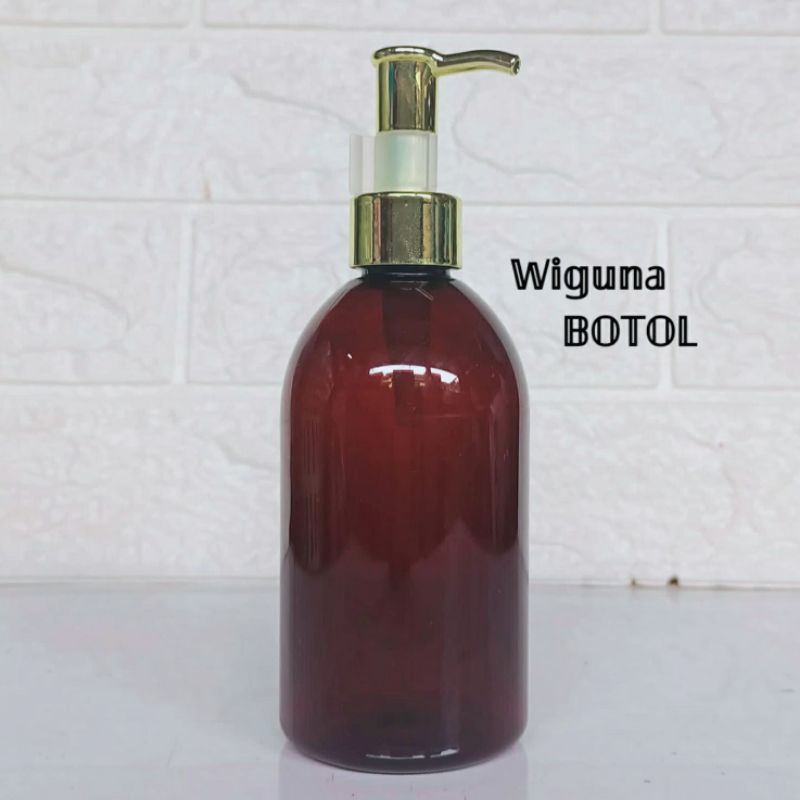 Jual Botol Pump 250ml Amber / Botol Oval 250ml Coklat Tutup Pump Luxury Clip Oil | Shopee Indonesia