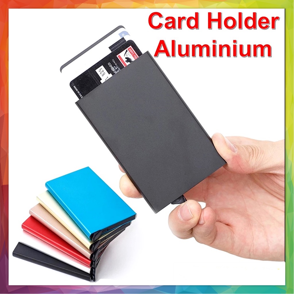Jual Card Holder Auto Pop Up Dompet Kartu Block Aluminium Tarik ...