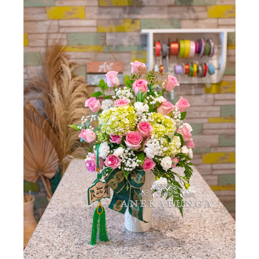 Jual Rangkaian Lebaran Pot Bunga Asli Kado Idul Fitri Gift Hadiah Vas ...