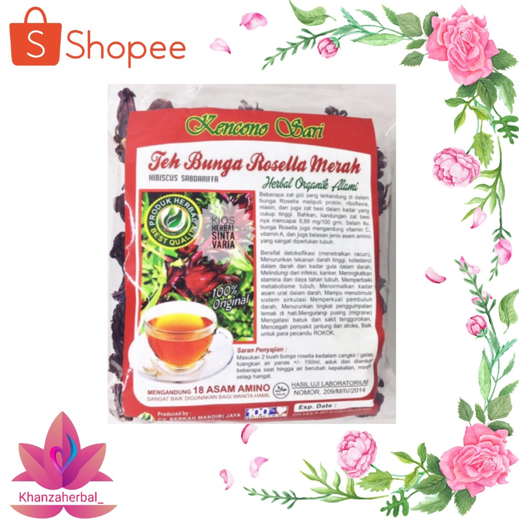 Jual Teh Bunga Rosella Merah Kencono Sari 100 gr ORIGINAL | Teh Rosela ...