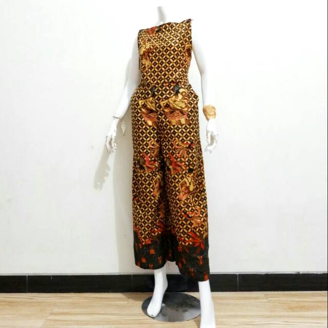 Jual Overall batik jumpsuit modern | Shopee Indonesia