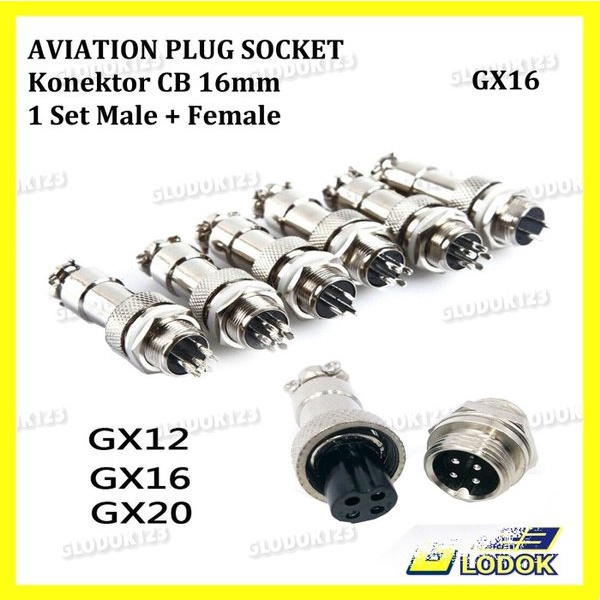 Jual Aviation Plug Connector Konektor CB GX16 2 3 4 5 6 7 8 Pin Male Female | Shopee Indonesia