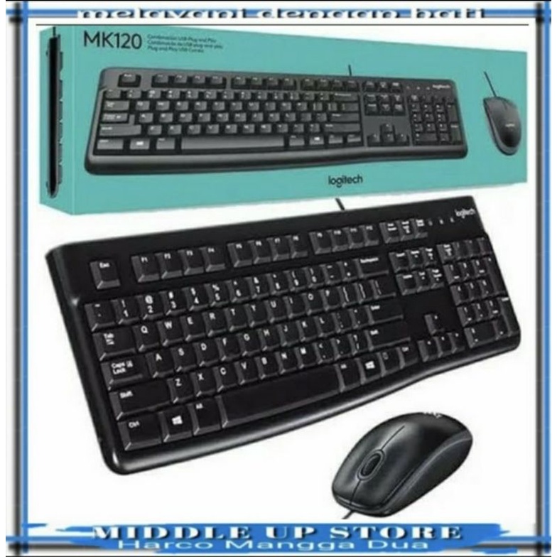 Jual Logitech MK120 Keyboard Mouse Combo / Keyboard Dan Mouse Kabel Usb Logitech MK 120 | Shopee ...
