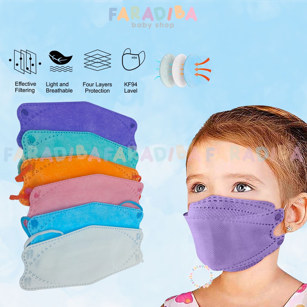 Jual MASKER ANAK POLOS / Masker 4 Ply 3D bentuk mangkok lapis face mask ...