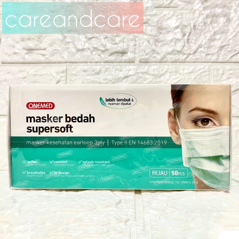 Jual Masker Bedah Karet Onemed isi 50pcs / Masker Medis isi 50pcs ...