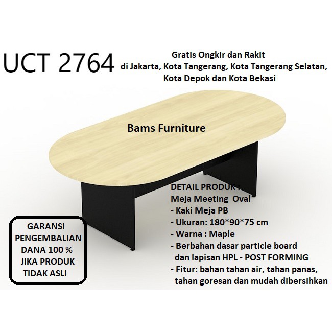 Jual meja kerja meja meeting oval meja kantor merek uno UCT2764 di ...