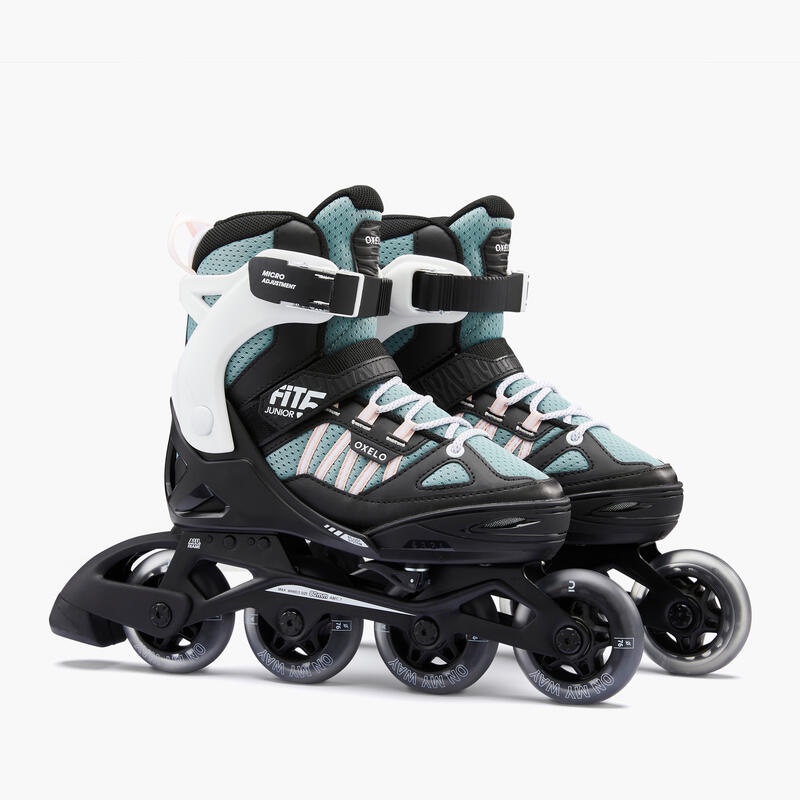 Jual Decathlon OXELO Kids' Inline Fitness Skates Fit 5 Jr - Pink/Khaki ...