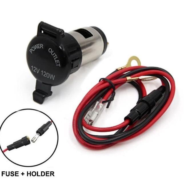 Jual Best! Charger Mobil dan Motor Socket Full Set Plug Outlet 12-24V ...