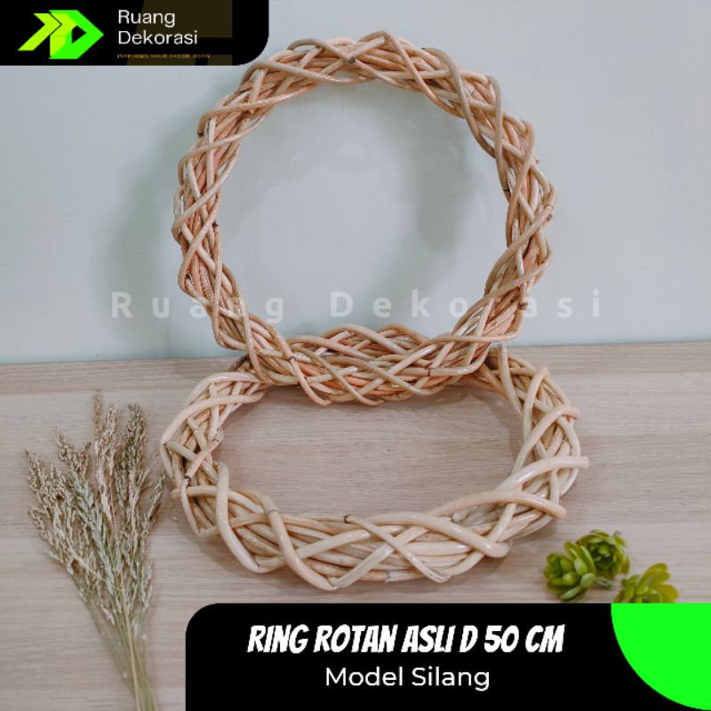 Jual Ring Rotan Asli Diameter 50 CM Wreath Flower Dekorasi Dinding ...