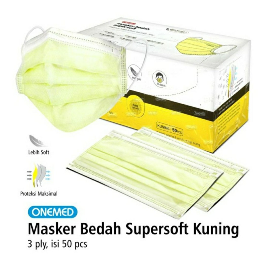Jual Masker Super Soft Onemed Kuning Masker Supersoft Kuning | Shopee ...