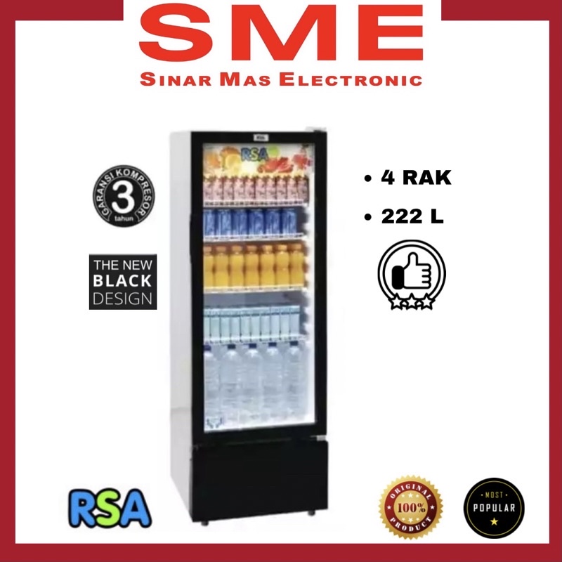 Jual Showcase / Lemari Pendingin Minuman RSA 4 RAK AGATE 240 - 222 L ...