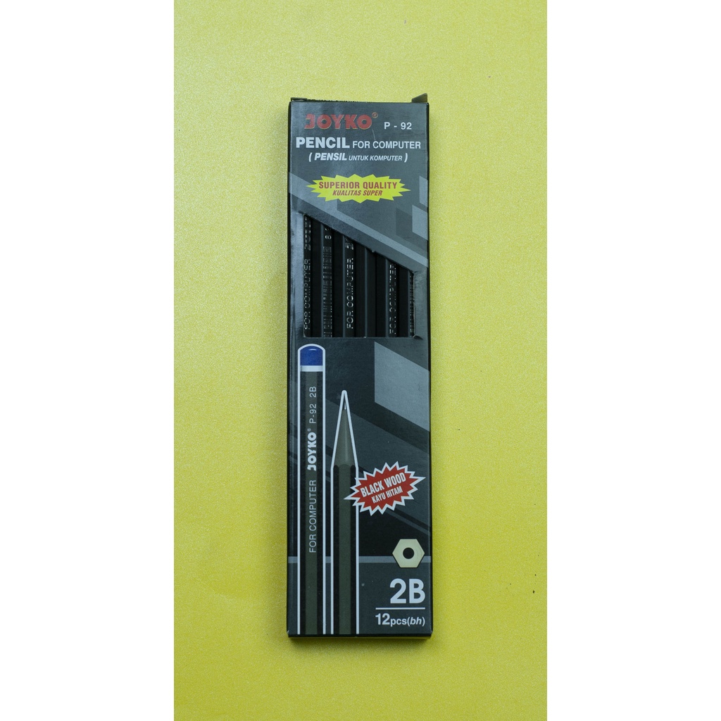 Jual PENSIL KAYU JOYKO P - 92 2B ( 1 BOX = 12 PCS ) | Shopee Indonesia
