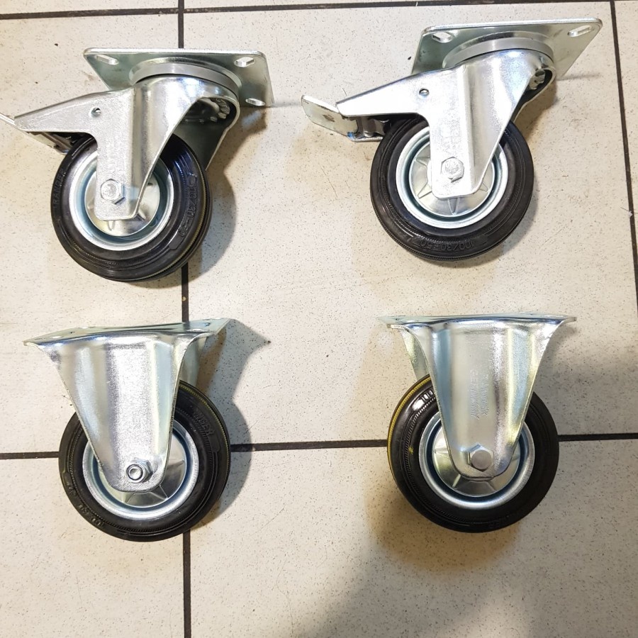 Jual Roda Trolley Karet Ranger Germany 4 inch ( 2 rem 2mati ) | Shopee ...