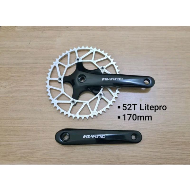 Jual Crank Single 52 T Chain ring Litepro Black Hitam Silver Chainring ...