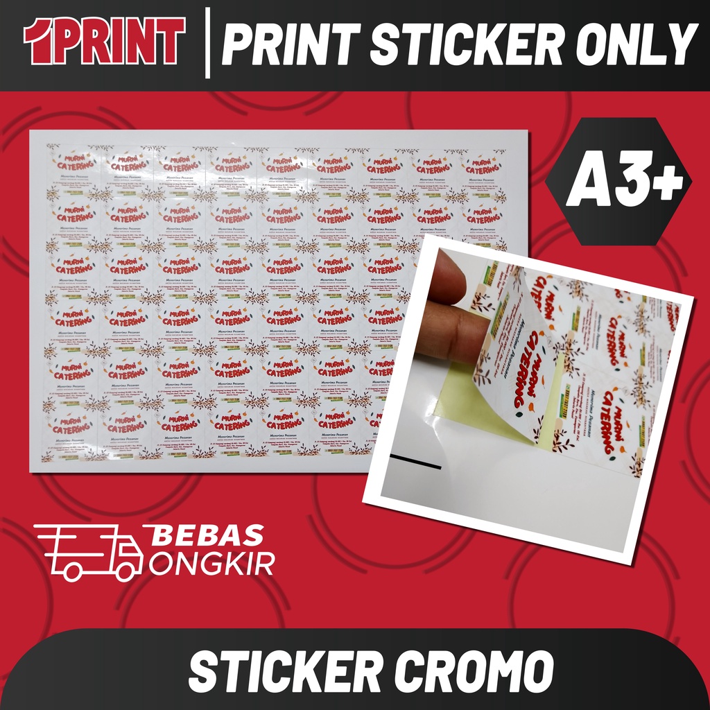 Jual Cetak Sticker Print Stiker Cromo / HVS / Vinyl / Transparant A3 ...
