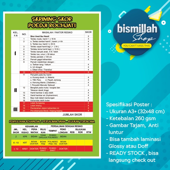 Jual Poster skrining skor poedji rochjati | Shopee Indonesia