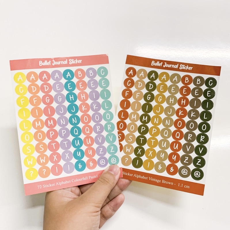 Jual ALPHABET Sticker Deco DIY Planner BUJO Vintage Cute Stiker Huruf ...