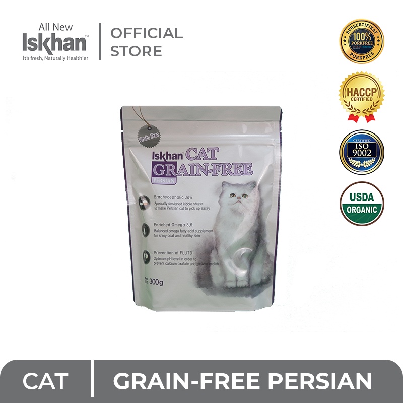 Jual Iskhan Cat Grain Free Persian 300g Makanan Kucing Persian Semua ...
