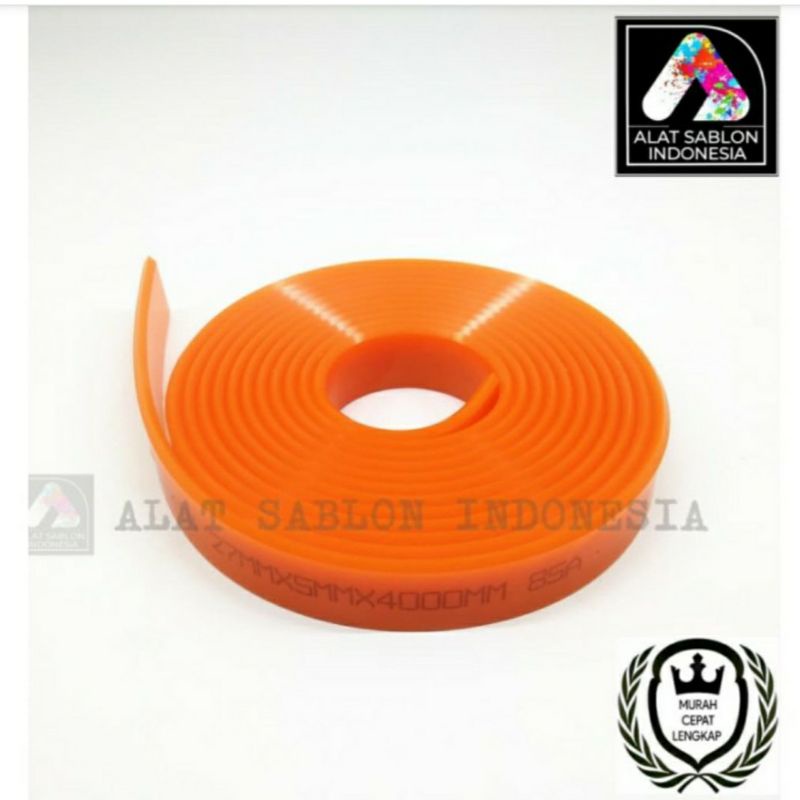 Jual KARET RAKEL SABLON ORANGE LANCIP 27MMX5MM PER CM ALAT SABLON ...