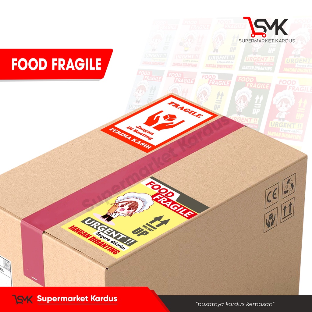 Jual Sticker FRAGILE "Food Fragile" cuttingsticker/stickercustom ...