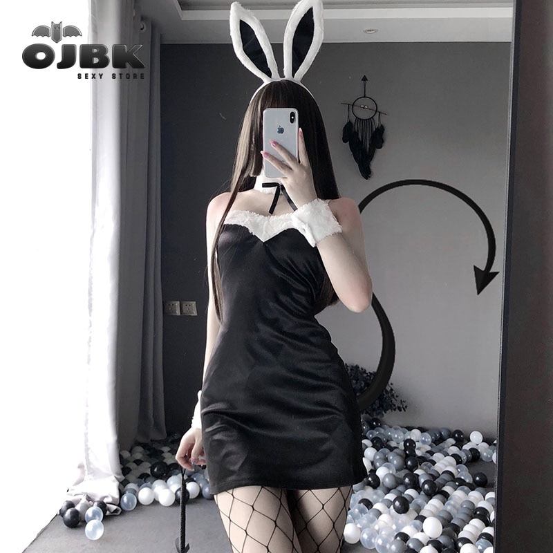 Jual Preorder Sexy Classic Bunny Girl Cosplay Outfit Black Pink Japanese Anime Rabbit Uniform