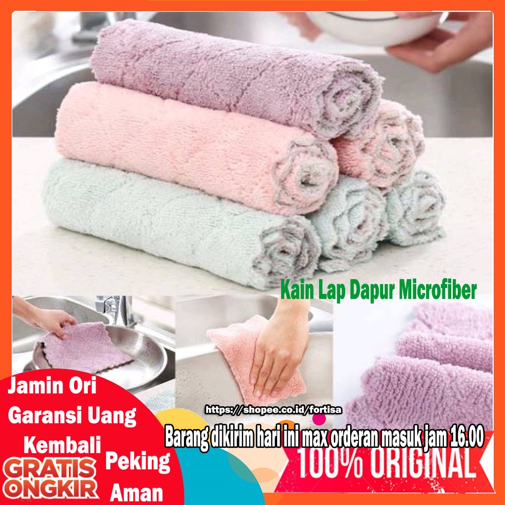 Jual UKURAN JUMBO kain Lap Dapur Microfiber Kain Lap Piring Anti Minyak ...