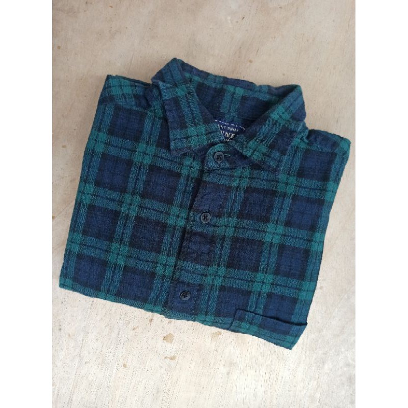 Jual Kemeja Flannel Uniqlo L hijau navy | Shopee Indonesia