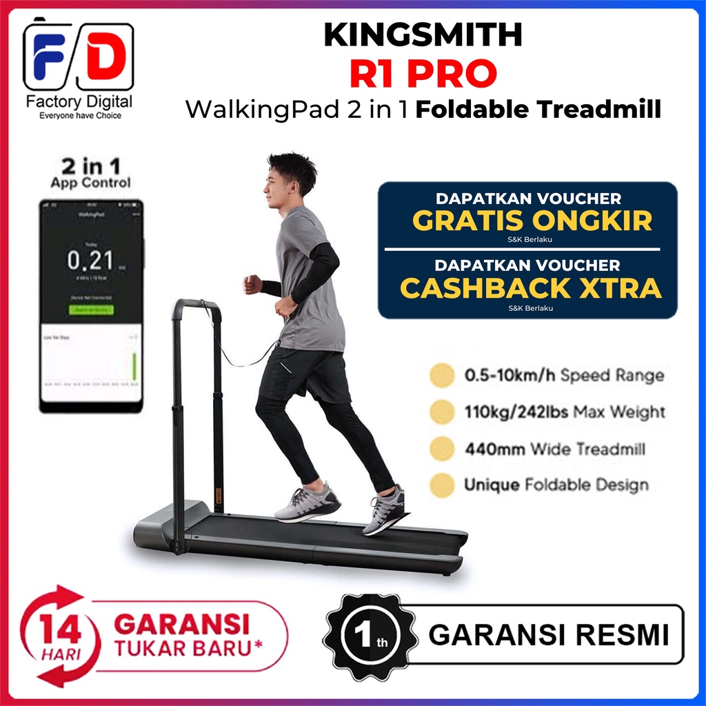 Jual Kingsmith R1 Pro WalkingPad 2 in 1 Smart Foldable Treadmill (Resmi ...