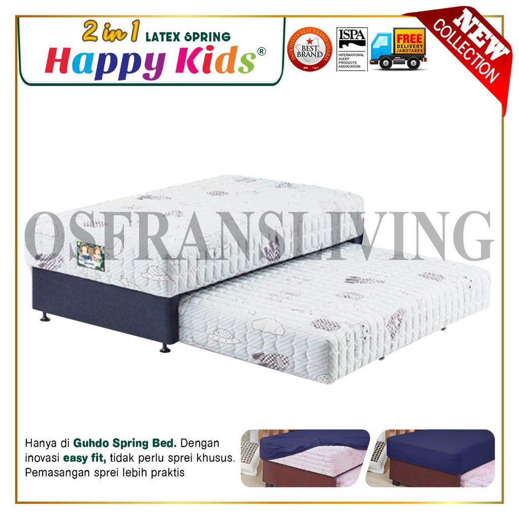 Jual Guhdo 2 in 1 LATEX Happy Kids - TANPA SANDARAN - Spring Bed Springbed 2in1 Hapy Kid Hapi ...