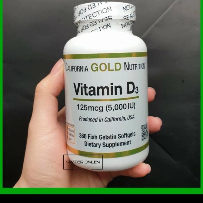 Jual California Gold Vitamin D3 125 Mcg 5000 Iu 90 360 Fish Gelatin ...