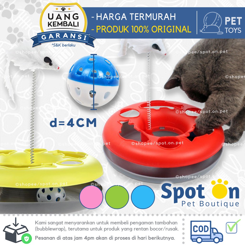 Jual Mainan Interaktif Kucing - Bola Tangkap Putar Dengan Tikus Bunyi ...