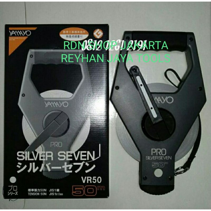 Jual meteran rol gulung YAMAYO Pro Silver Seven 50 Meter Measuring Tape ...