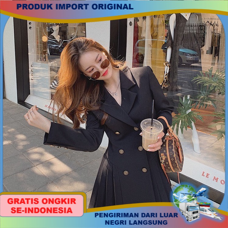 Jual p Pakaian Wanita Bangsawan Bisnis Jas Hitam Perempuan Gaun Cewek ...