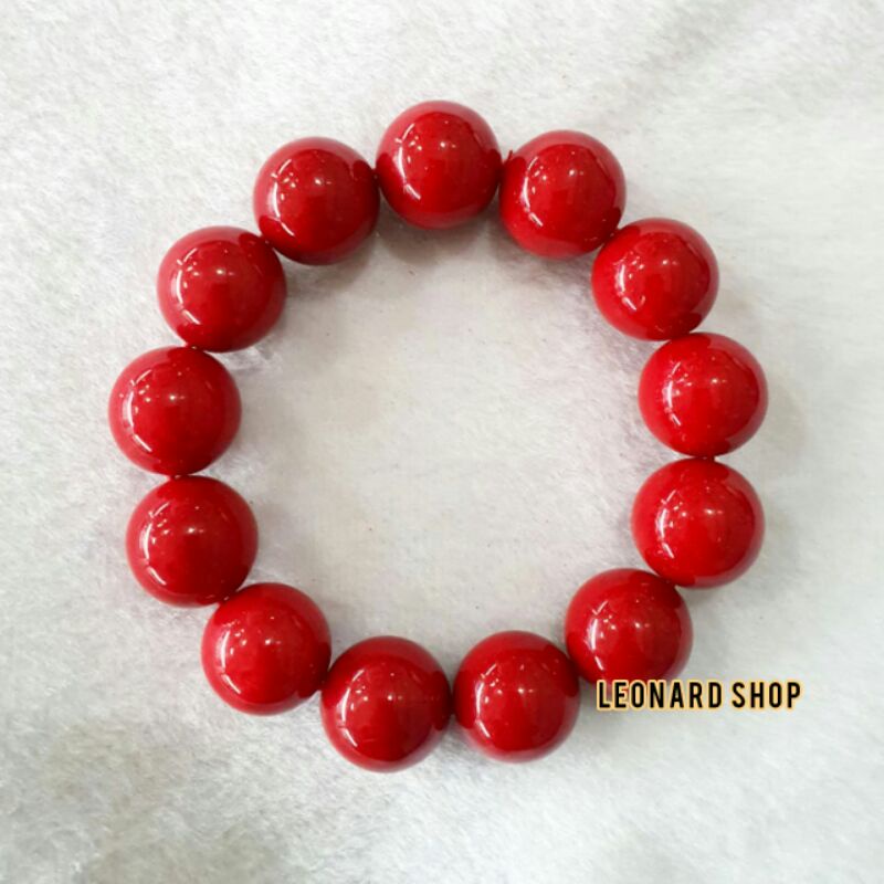 Jual Gelang Red Coral Grade A Merah Berserat Premium Batu Karang Merah ...