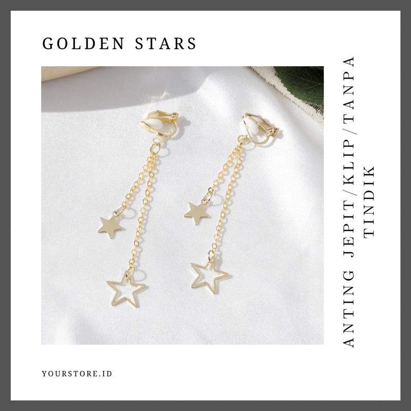 Jual anting klip / anting jepit tanpa tindik ( gold edition ) | Shopee ...